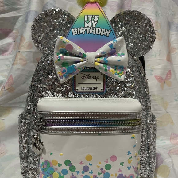 Loungefly | Bags | Nwt Birthday Mickey And Friends Silver Sequin ...